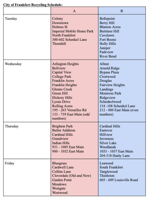 City releases curbside recycling schedule | State-Journal